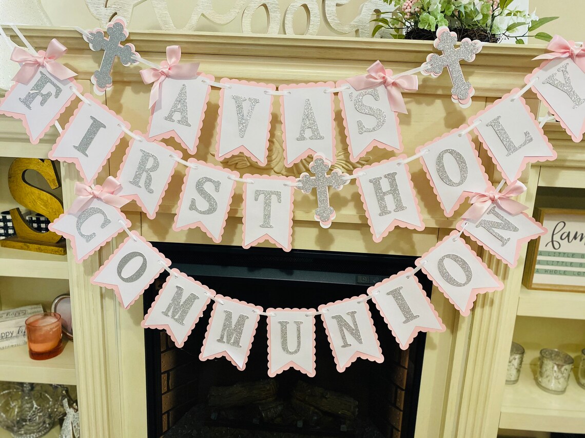 Holy Communion Banner Banner For Christening Baptism First | Etsy