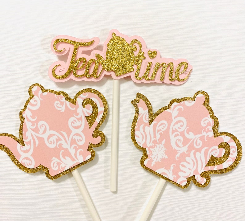 Tea Party Cupcake Topper Tea Pot Cupcake Topper Tea for Two - Etsy