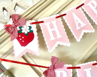 Berry Sweet ONE 1st Birthday, Strawberry Birthday Party, Highchair ...