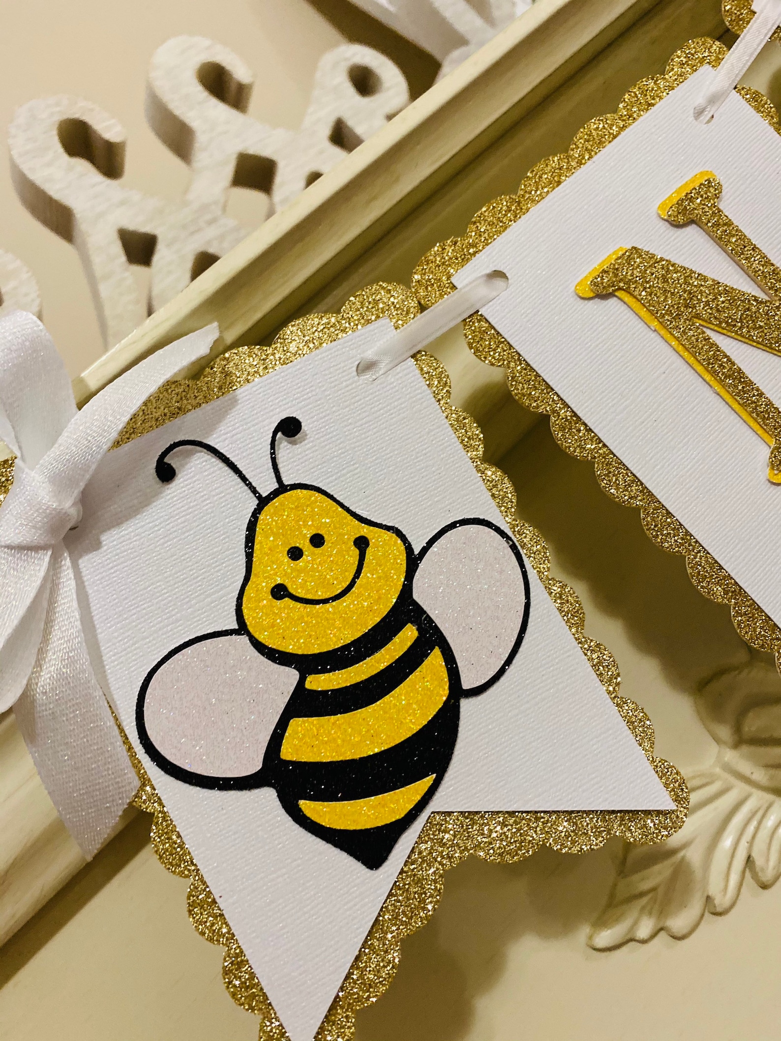 Bee High Chair Banner Fun to Bee One honey Bee First - Etsy