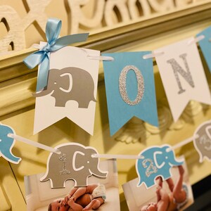 Elephant 12 Month Photo Banner, Elephant 1st Birthday Decorations ...