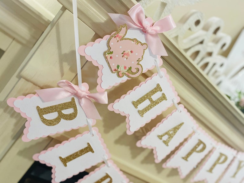 Tea Party Birthday Banner Tea for Two tea Pot Banner - Etsy