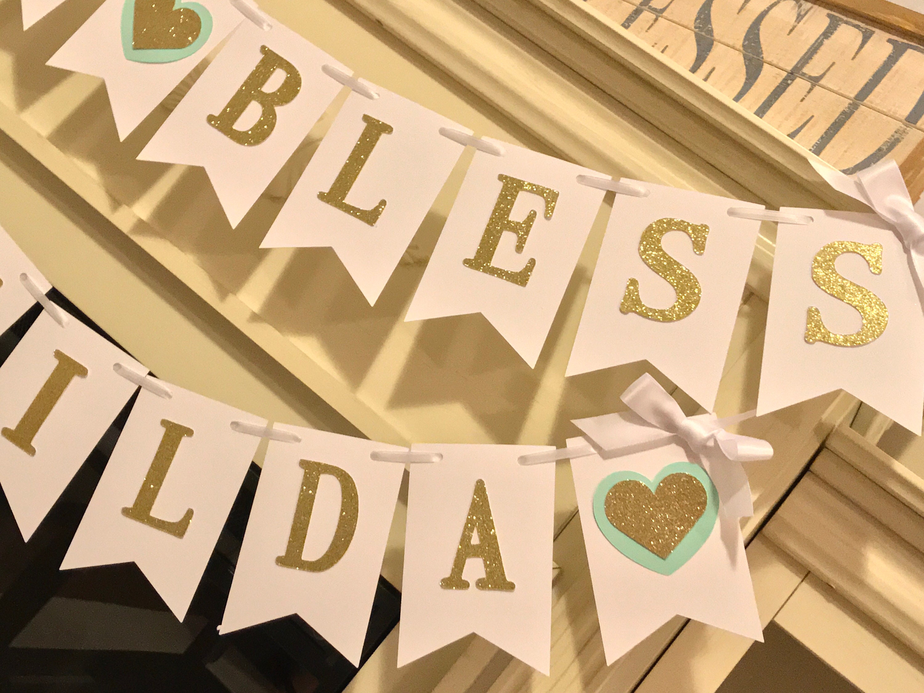 Baptism BannerGod bless bannerBaptism Decorations | Etsy