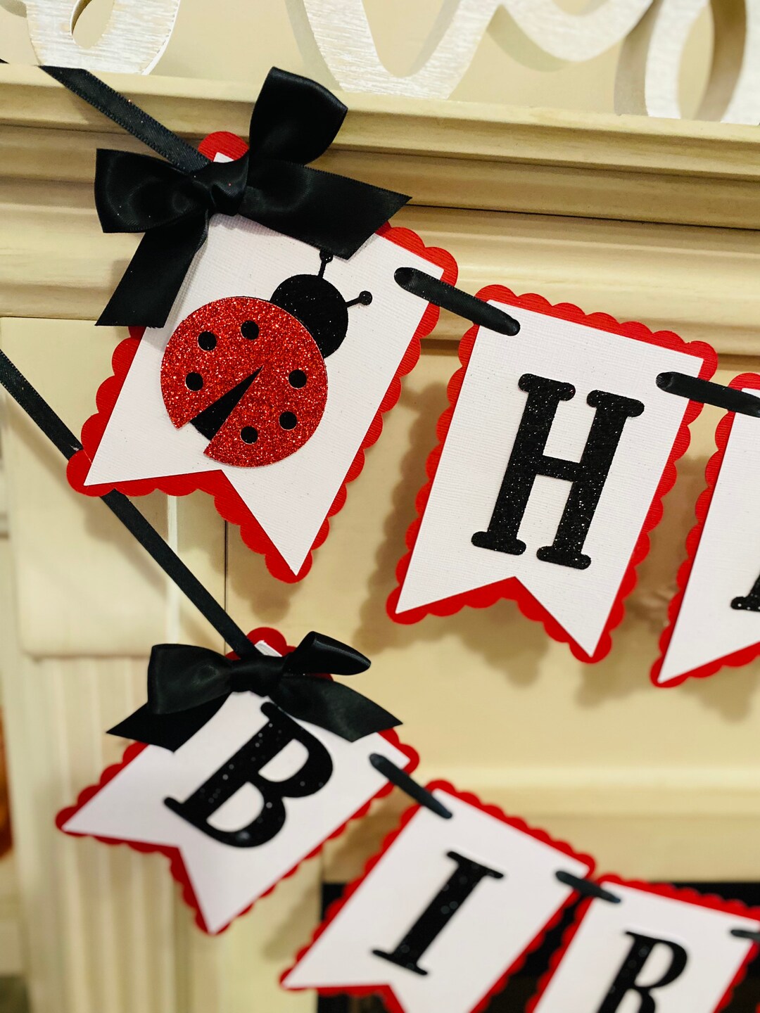 Ladybug Happy Birthday Banner, First Birthday Decorations, Ladybug 1st ...