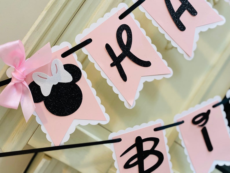 Minnie Mouse Banner Minnie Mouse Birthday Decorations Minnie - Etsy