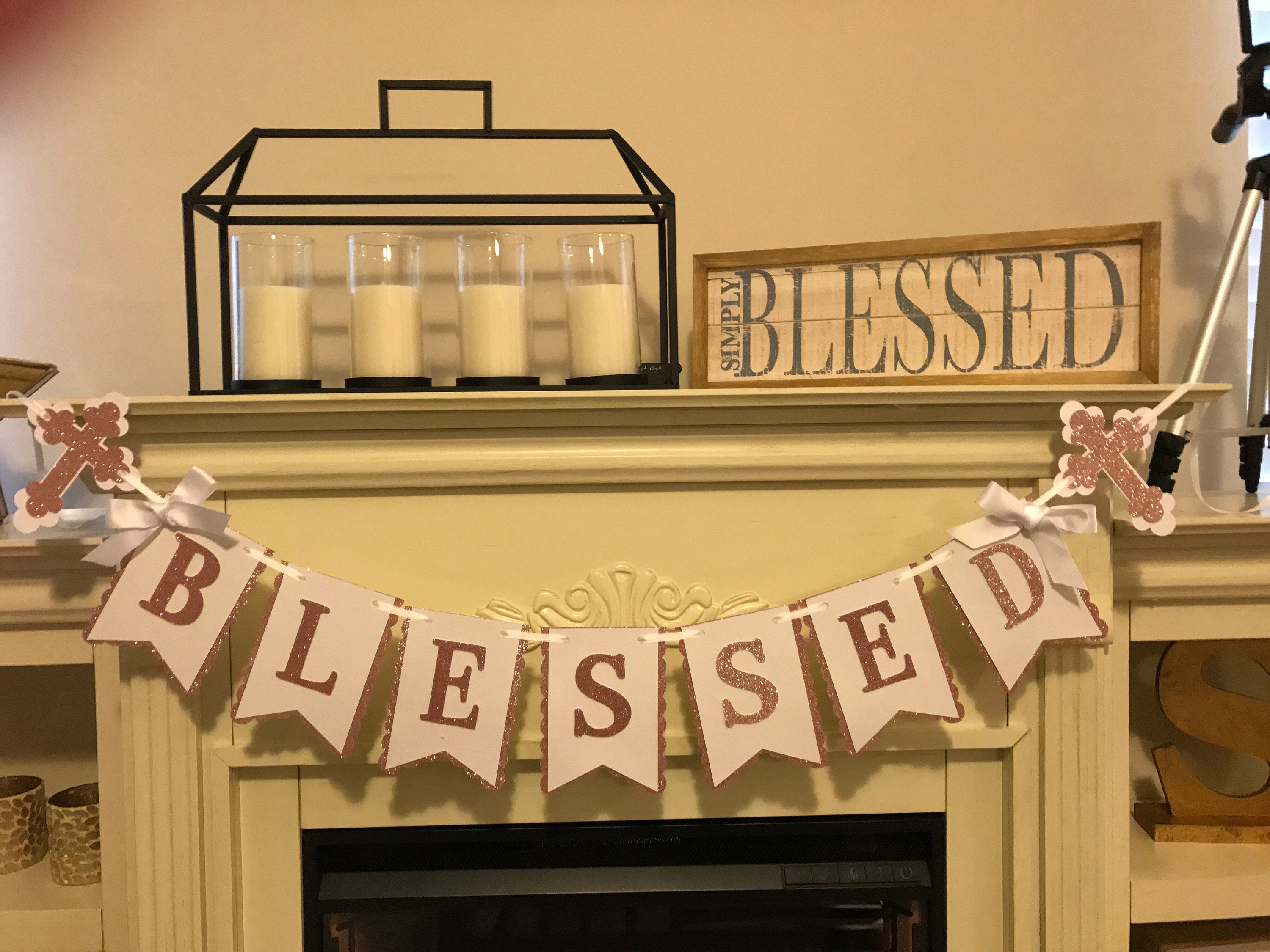 Blessed Banner Banner for Christening Baptism First | Etsy