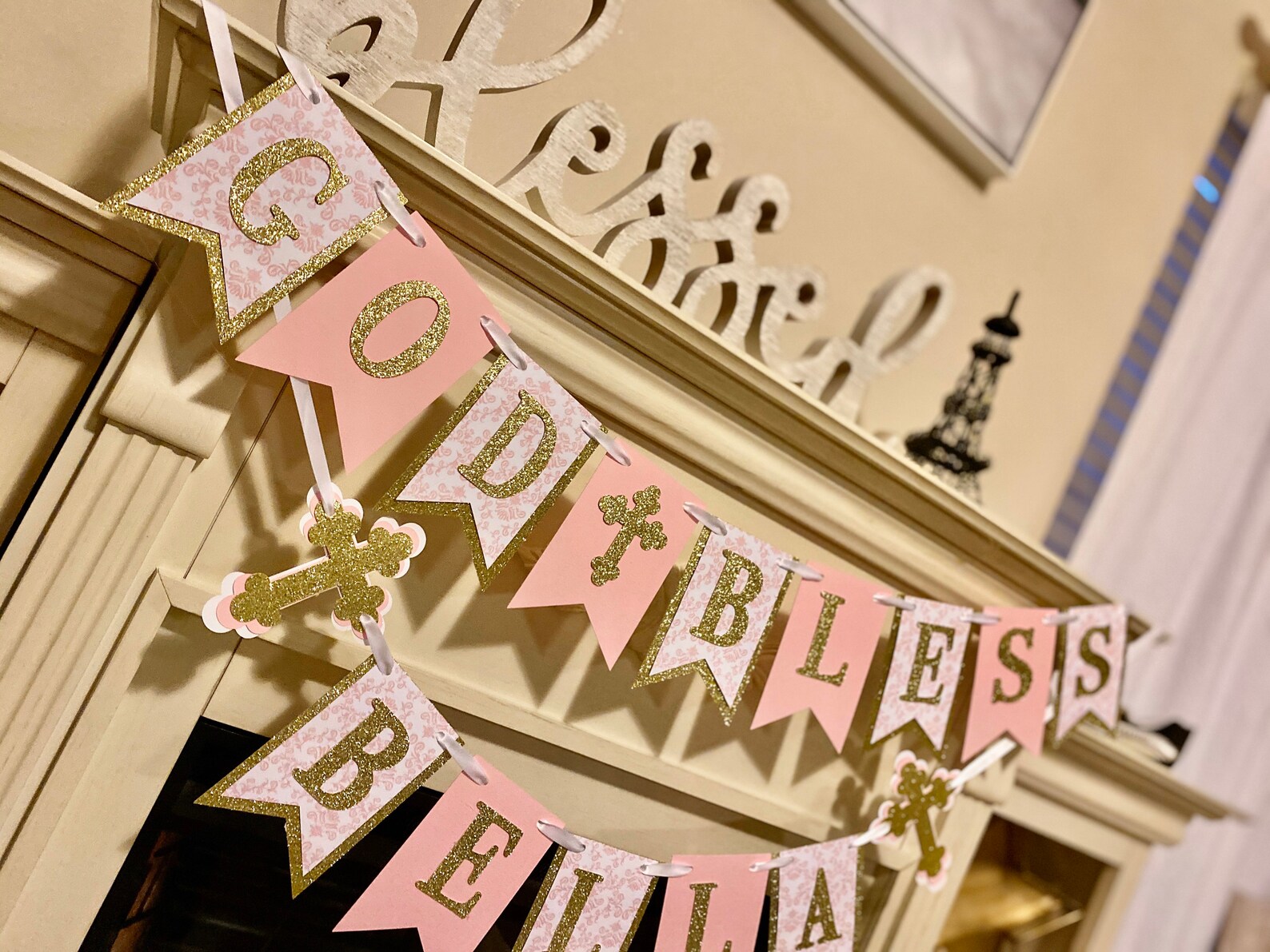 God Bless Banner/ Baptism Decorations /baptism Banner/ | Etsy