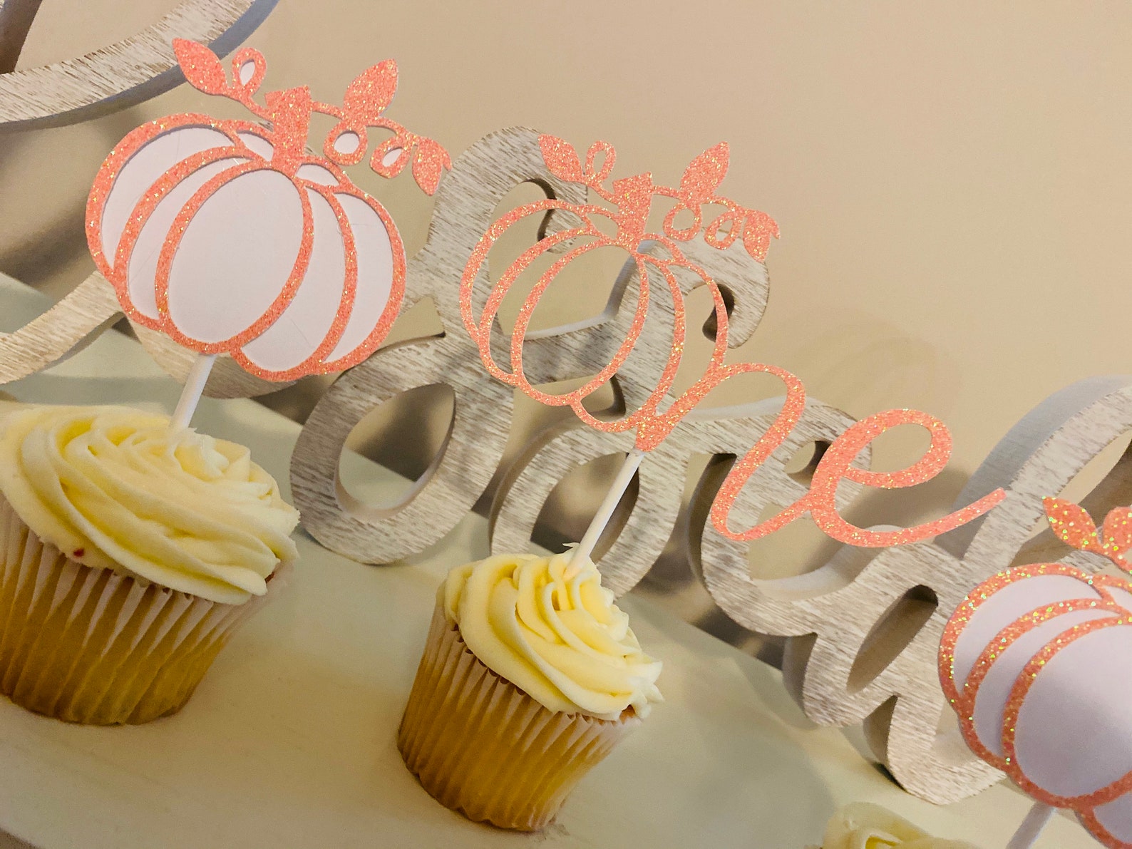 Pumpkin Cupcake Toppers Pumpkin Birthday Party Our Little | Etsy