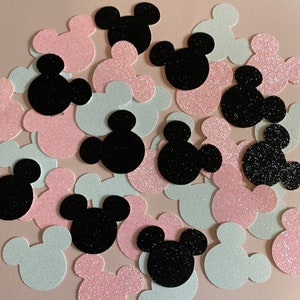 Minnie Mouse Confetti, Black and Pink Confetti , Minnie Mouse Birthday ...
