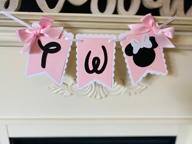 Minnie Mouse Banner Minnie Mouse Birthday Decorations Minnie - Etsy