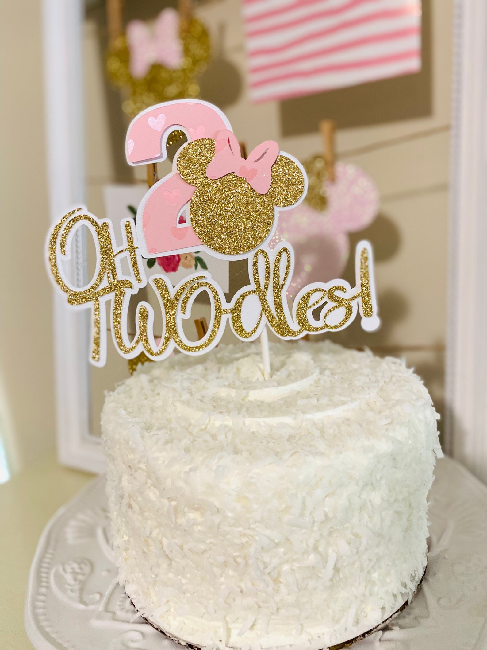 Oh Twodles Cake Topper Second Birthday Party Minnie - Etsy