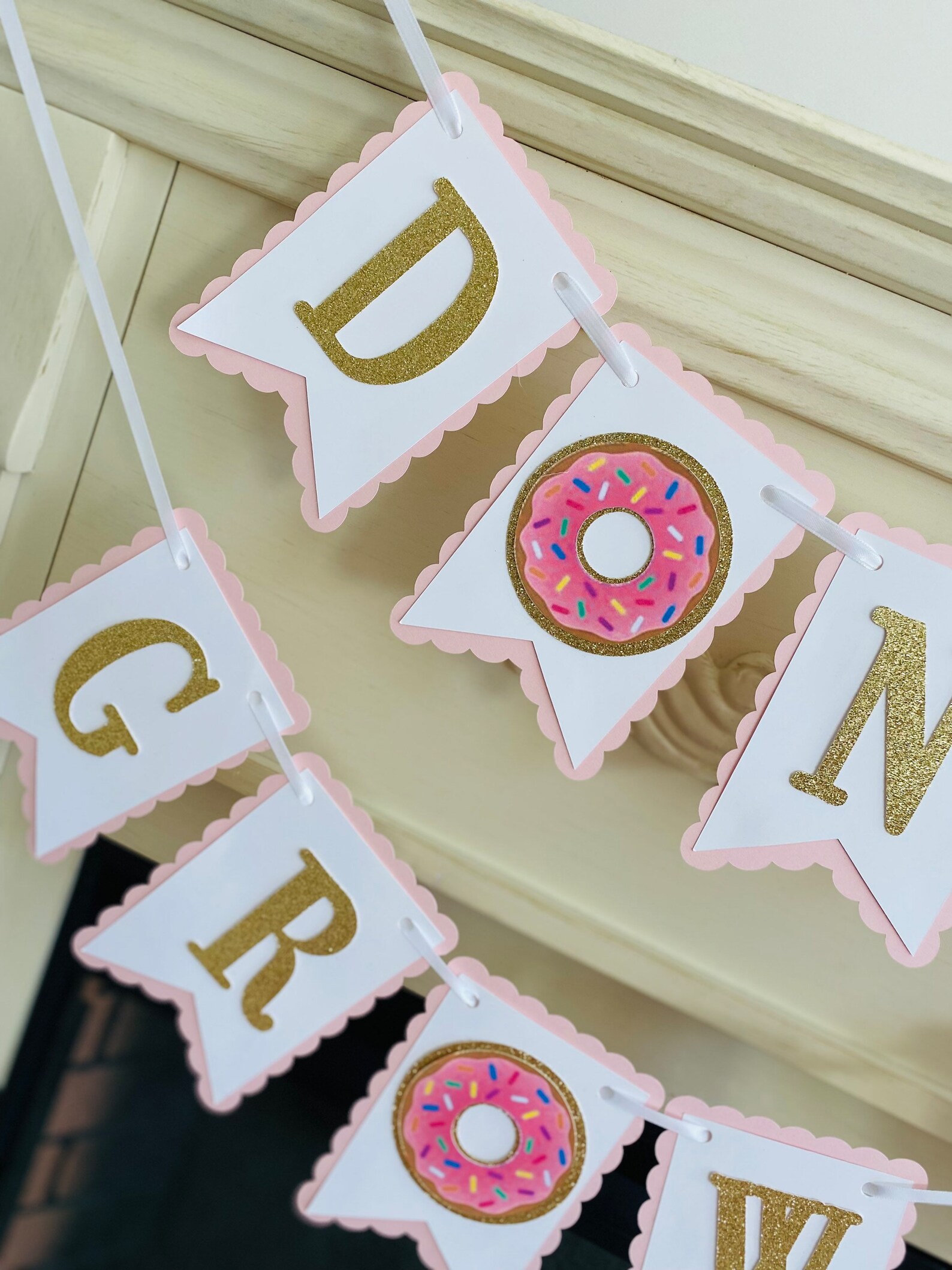 Donut Grow Up Donut Birthday Banner Donut First Birthday - Etsy
