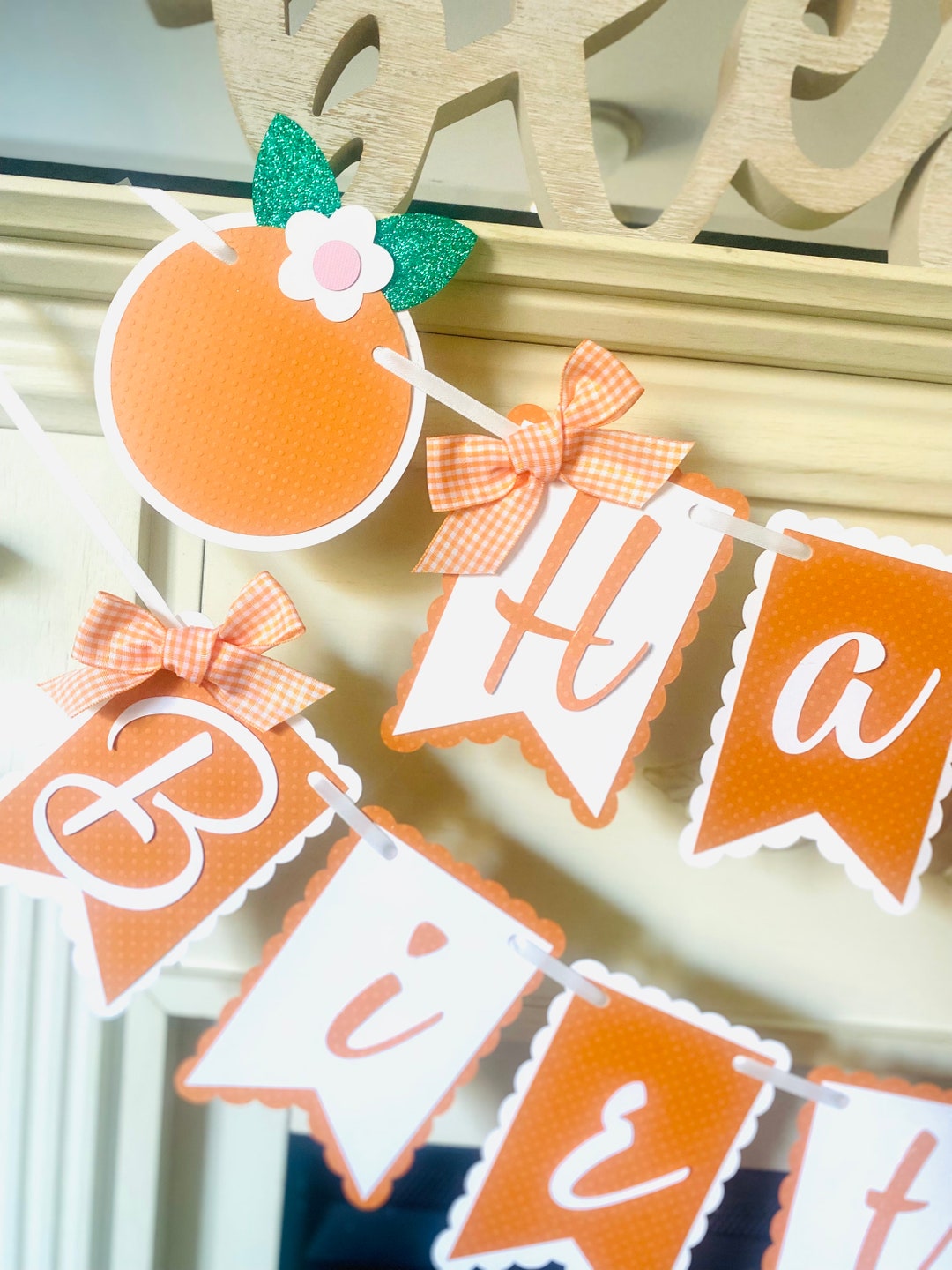 Orange Birthday Banner ,little Cutie Birthday Banner, Clementine 1st ...