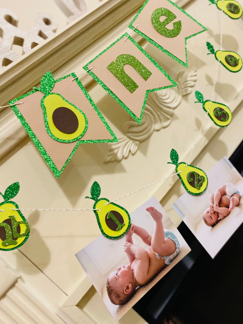Avocado First Birthday Photo Banner NB-12 1st Birthday - Etsy