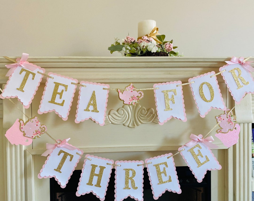 Tea Party Birthday Banner,tea for Two Banner,par-tea Birthday Party ...