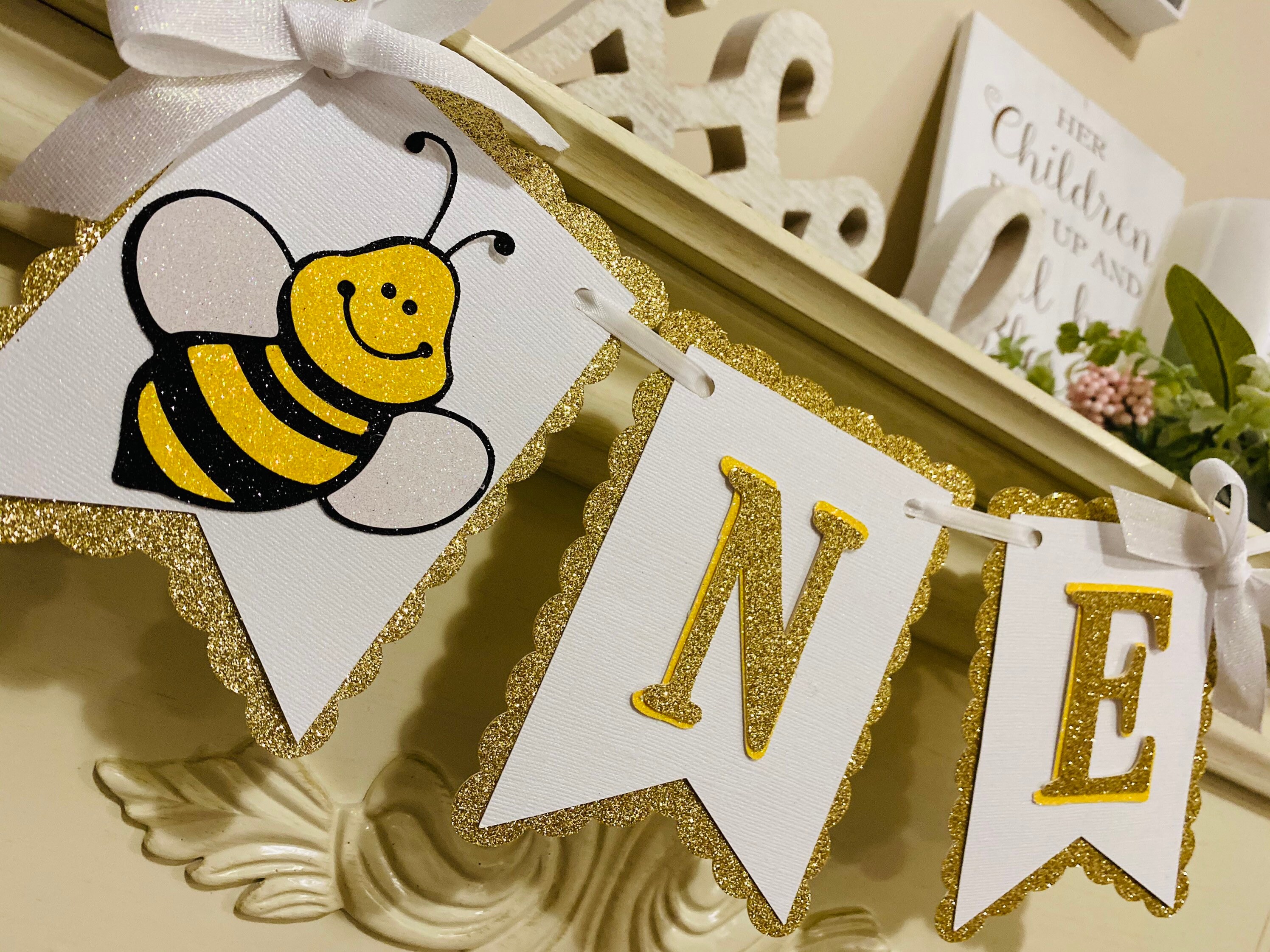 Bee High Chair Banner Fun To Bee One Honey Bee First | Etsy