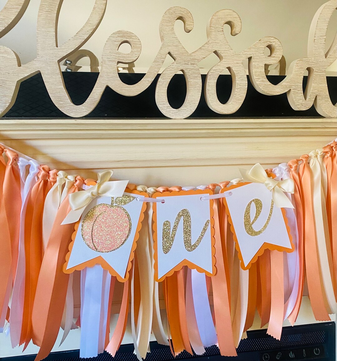 One Sweet Peach Banner,one Sweet Peach Birthday Party Decorations, One ...