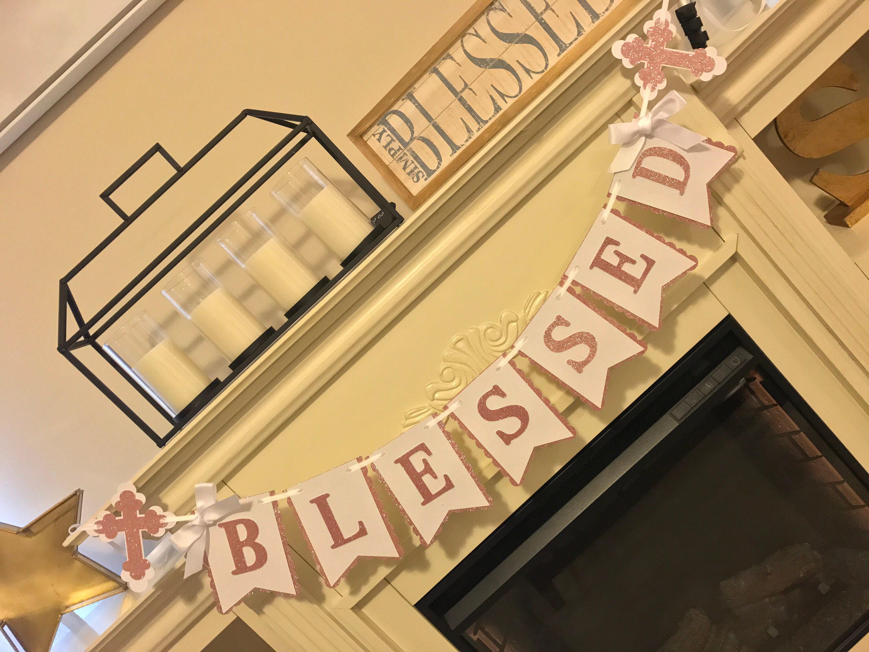 Blessed Banner Banner for Christening Baptism First | Etsy