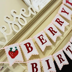 Strawberry Birthday Banner, Berry 1st Birthday . Strawberry Birthday ...
