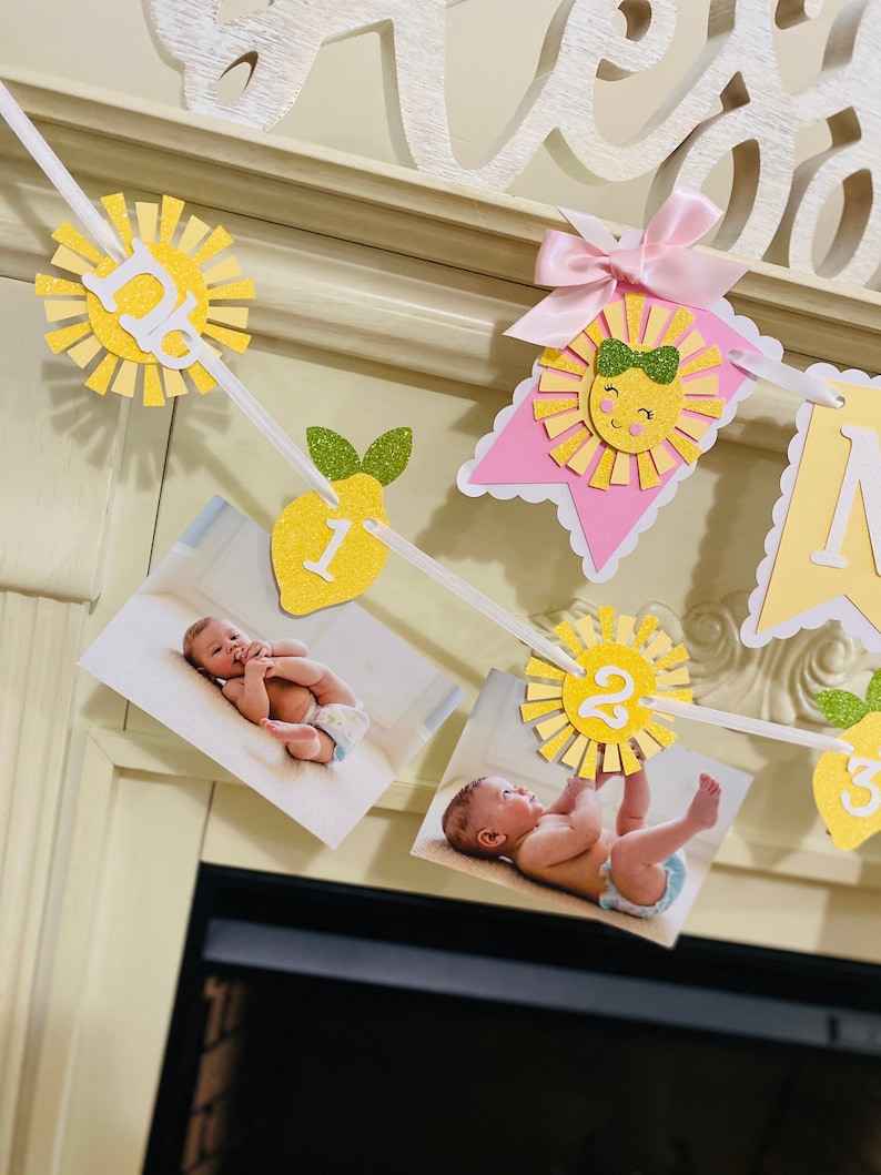 Lemonade 12 Month Banner Sunshine High Chair Banner Lemonade - Etsy