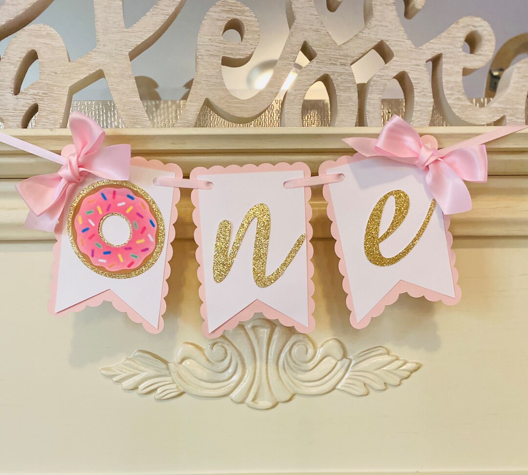 Donut Birthday Party Decorations , Donut Grow up Banner , Donut First ...
