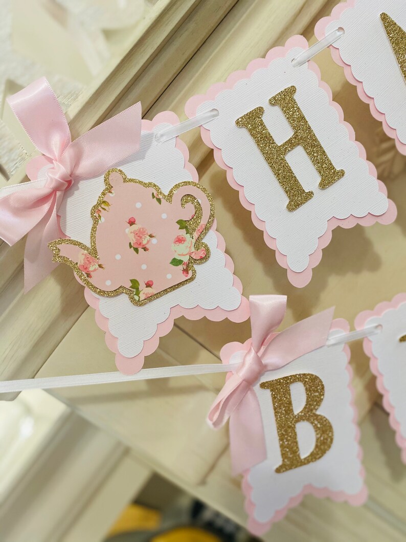 Tea Party Birthday Banner Tea for Two tea Pot Banner - Etsy