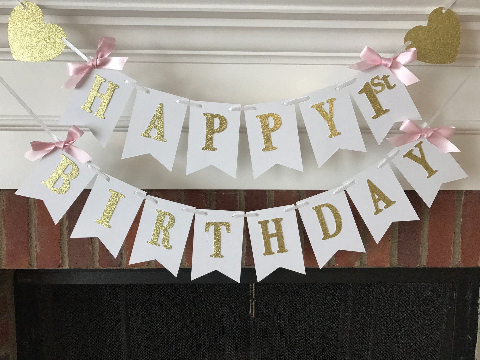 Pink Gold First Birthday glitter 1st Birthday first Birthday | Etsy