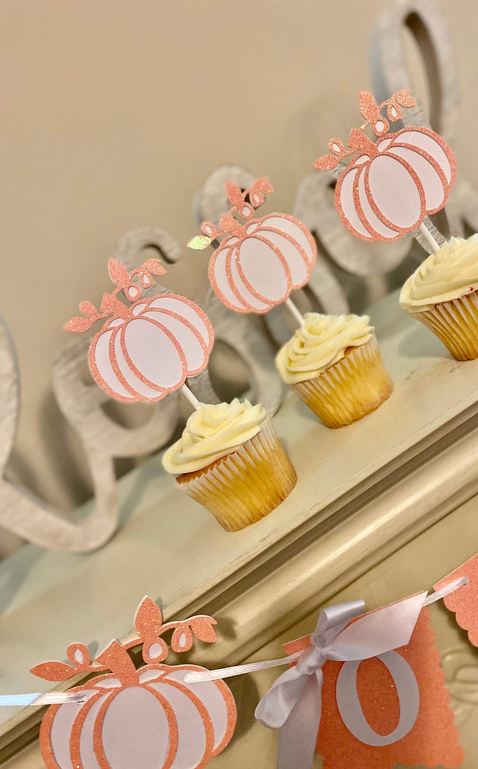 Pumpkin Cupcake Toppers Pumpkin Birthday Party Our Little - Etsy