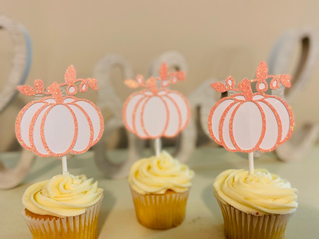 Pumpkin Cupcake Toppers Pumpkin Birthday Party Our Little - Etsy
