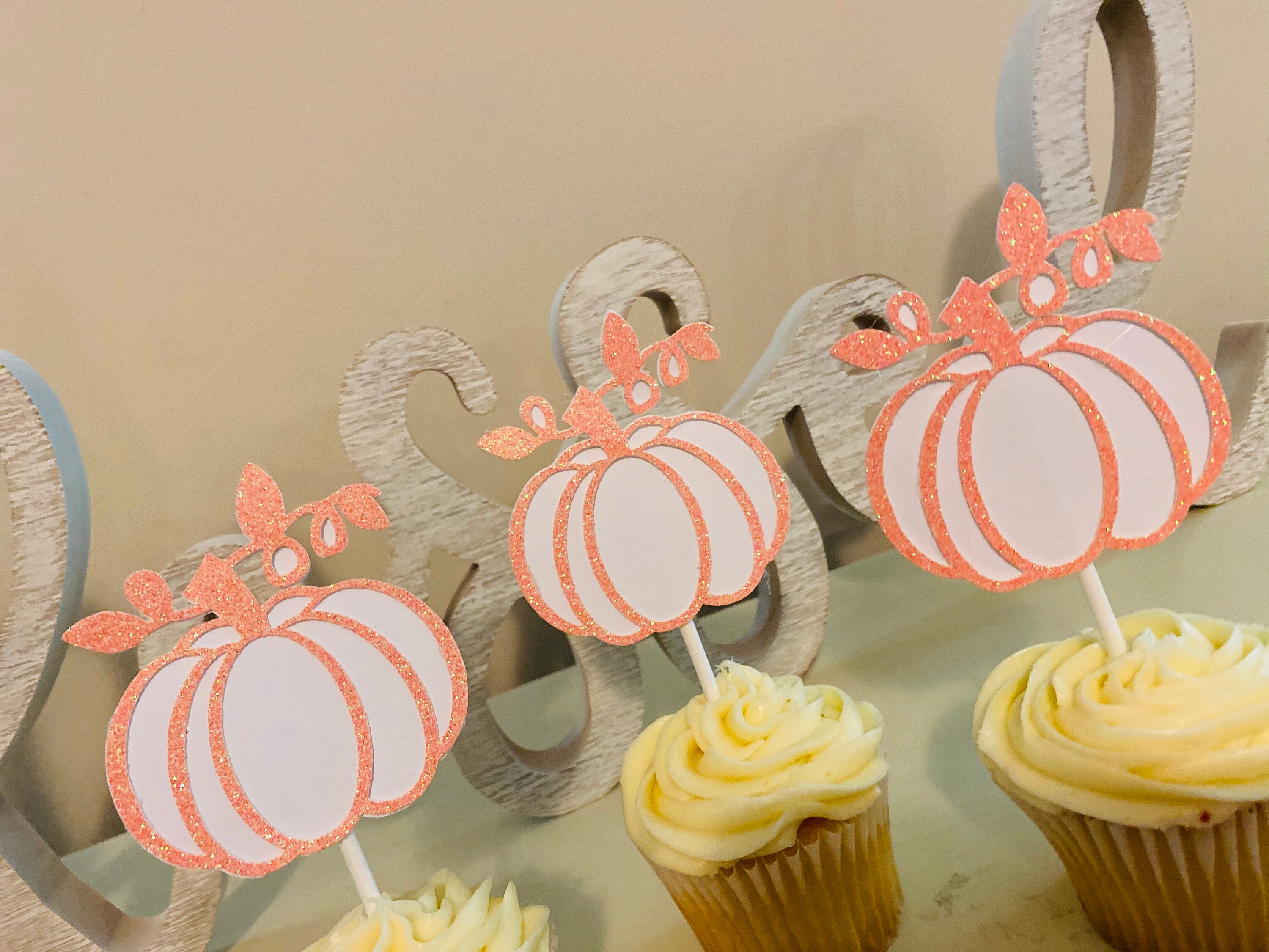 Pumpkin Cupcake Toppers Pumpkin Birthday Party Our Little - Etsy