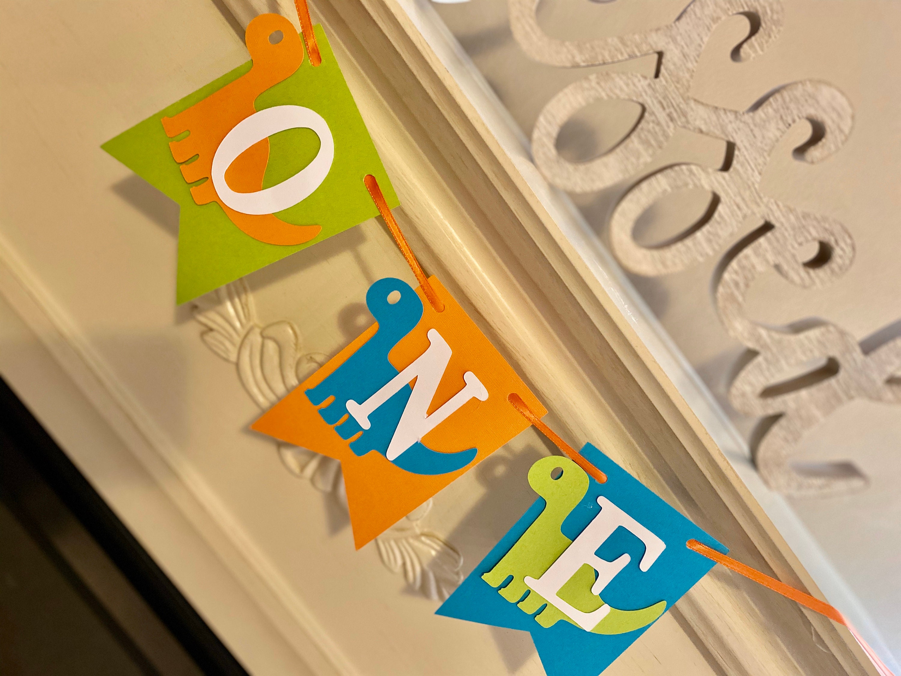 Dinosaur Birthday Decorations Dinosaur One Banner Dinosaur | Etsy