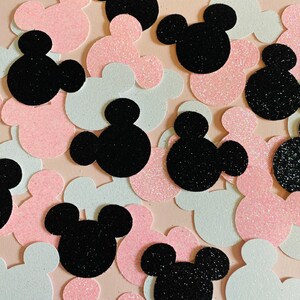 Minnie Mouse Confetti, Black and Pink Confetti , Minnie Mouse Birthday ...