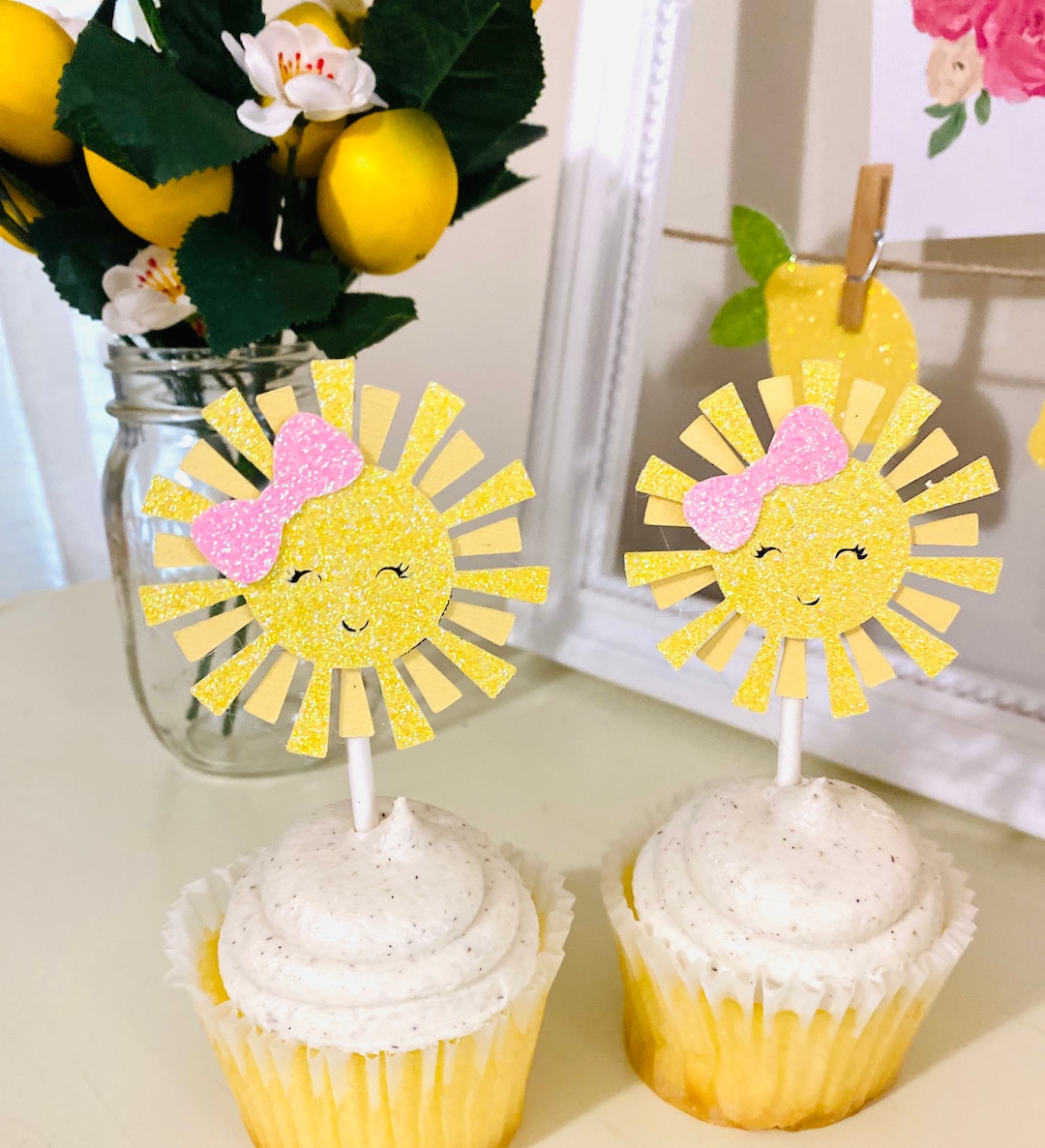 First Trip Around the Sun ,sun Cupcake Toppers , Sunshine Birthday ...