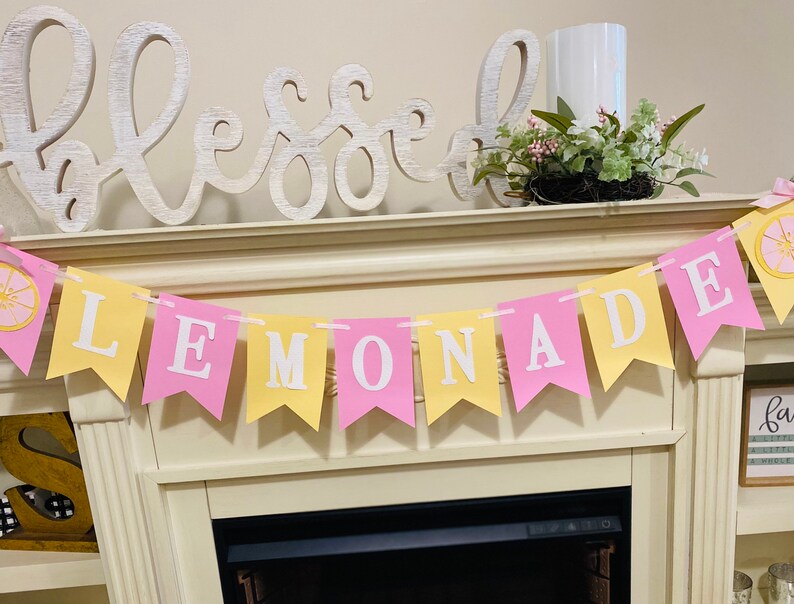Lemonade First Birthday Banner Pink Lemonade Banner Lemonade - Etsy