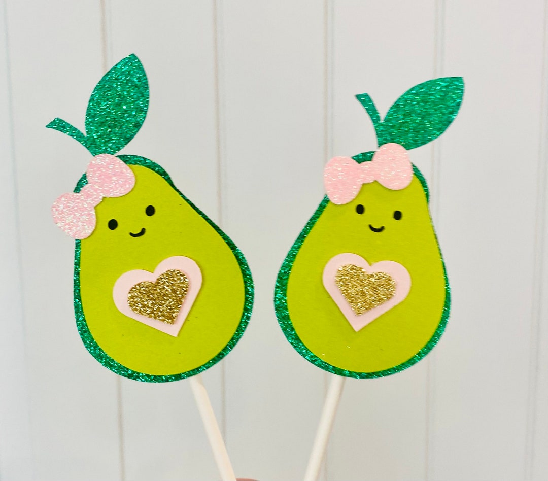 Glitter Avocado Cupcake Toppers, First Fiesta Party Decor - Etsy