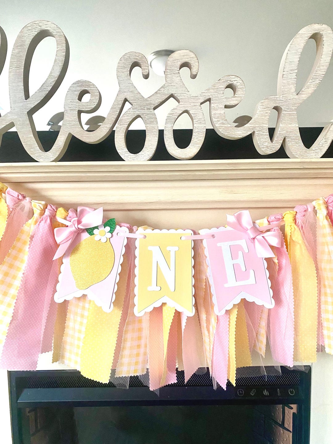 Lemonade Birthday Banner, Yellow Pink Summer Party Decorations , Lemon ...