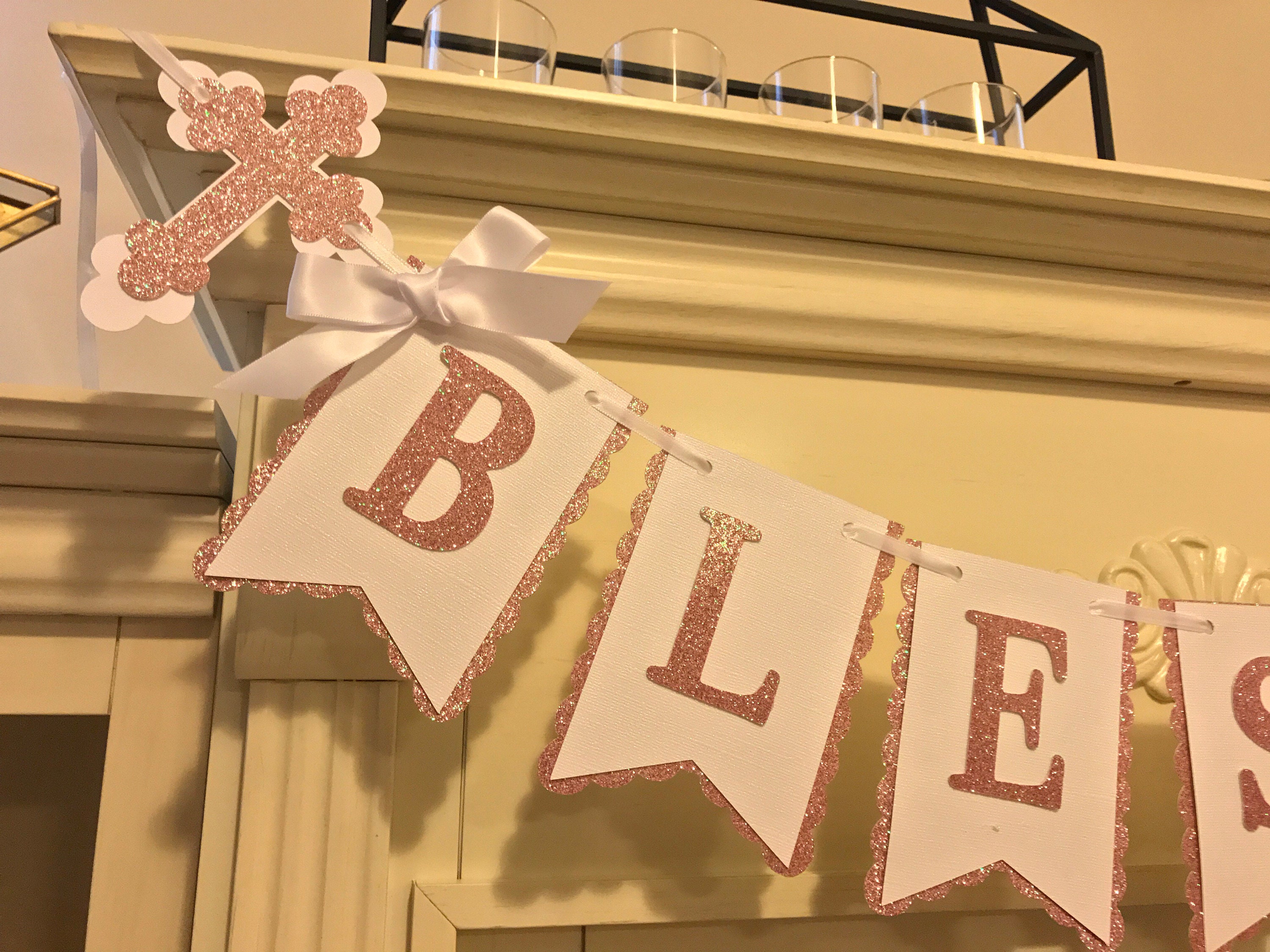 Blessed Banner Banner for Christening Baptism First | Etsy