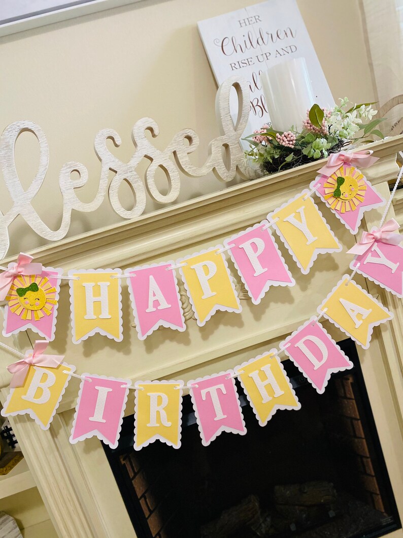 Lemonade 12 Month Banner Sunshine High Chair Banner Lemonade - Etsy