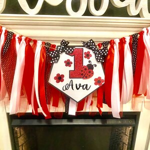 Ladybug First Birthday , Ladybug High Chair Banner, Little Ladybug 1st ...