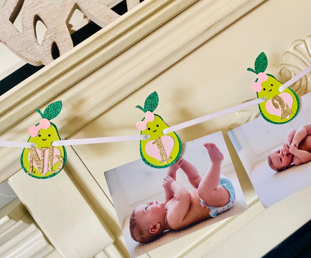 Avocado 12 Month Photo Banner, Holy Guacamole Birthday, First Fiesta ...