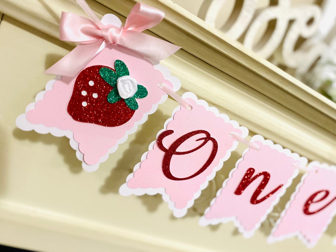 Strawberry High Chair Banner, Sweet One Banner , Berry 1st Birthday ...