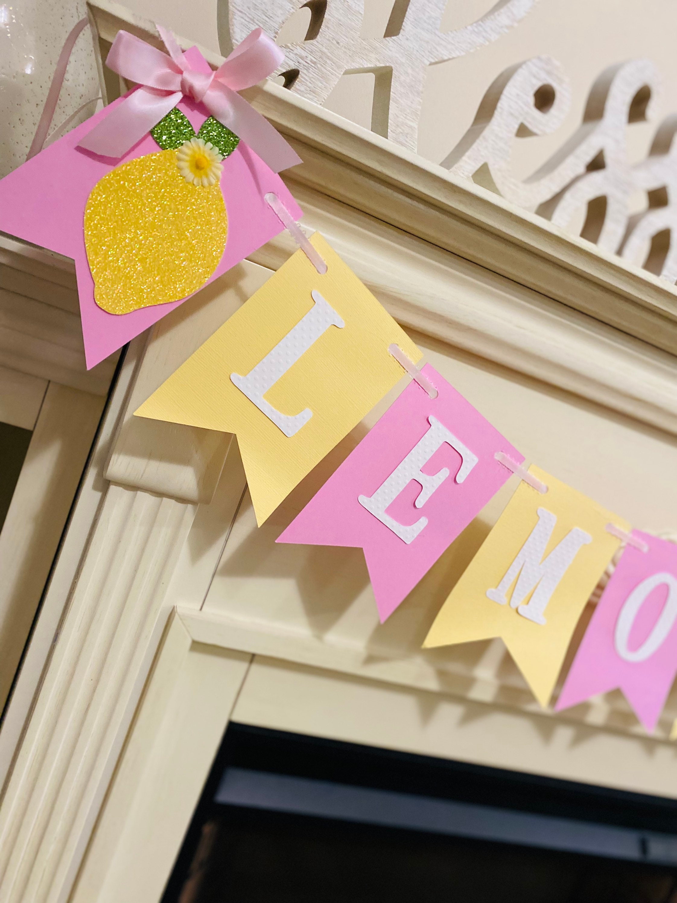Lemonade First Birthday Banner Pink Lemonade Banner Lemonade | Etsy
