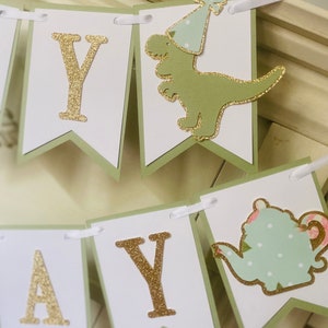 Tea Rex Birthday Decorations , Dinosaur 1st Birthday ,oneasaurus Banner ...