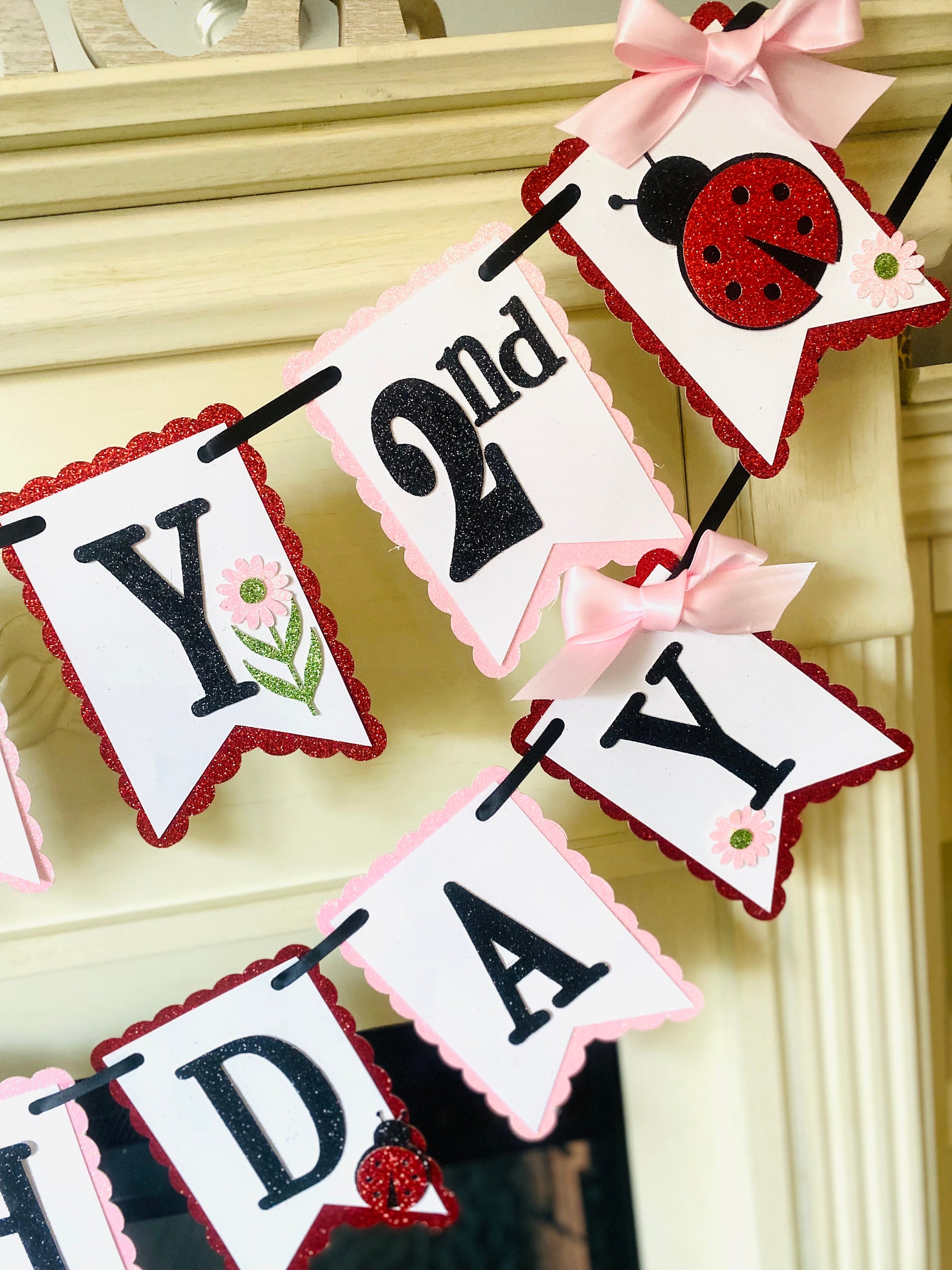 Ladybug Birthday Banner, Ladybug Birthday Decorations, Ladybug Party ...