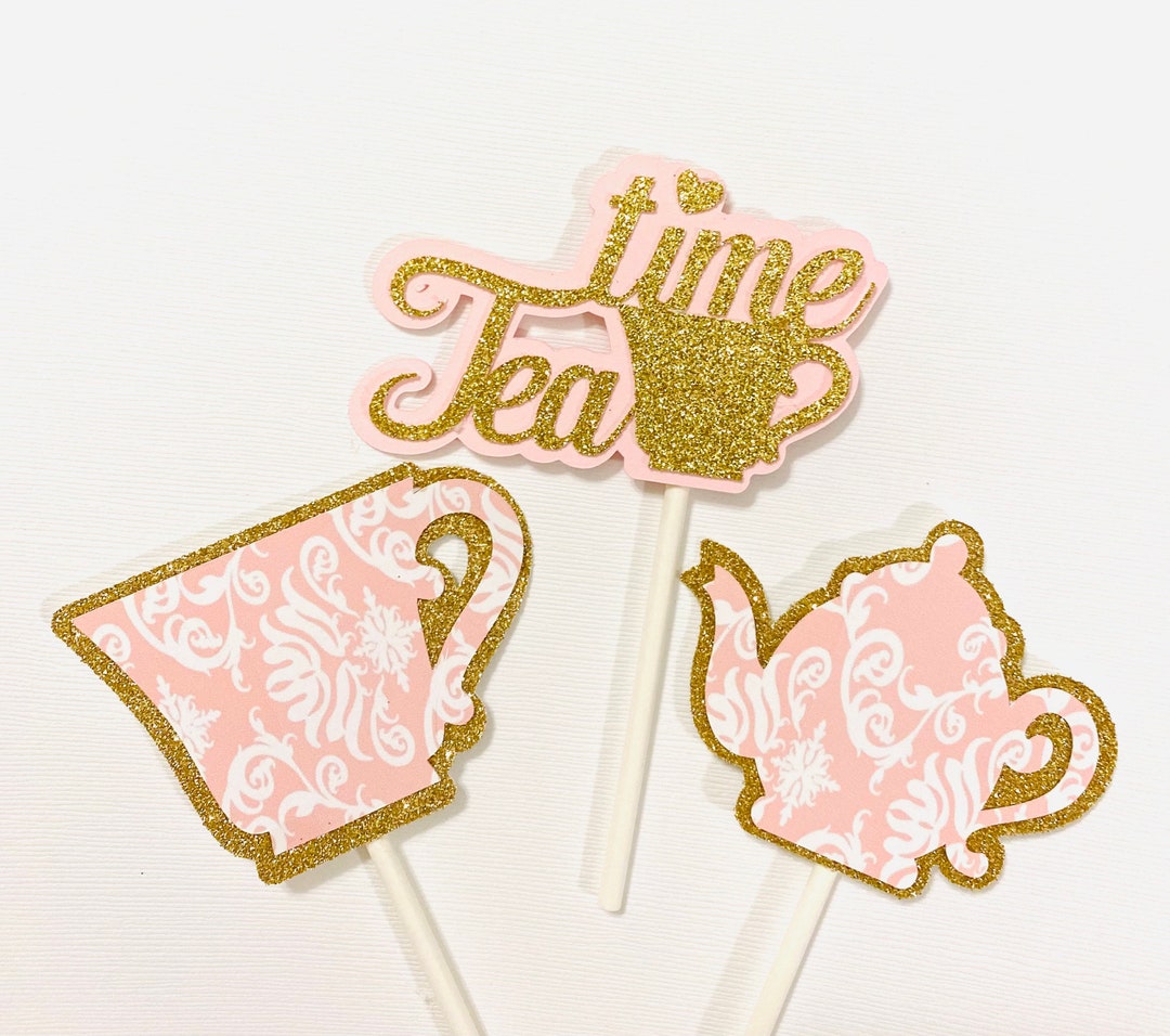 Tea Party Cupcake Topper Tea Pot Cupcake Topper Tea for Two - Etsy