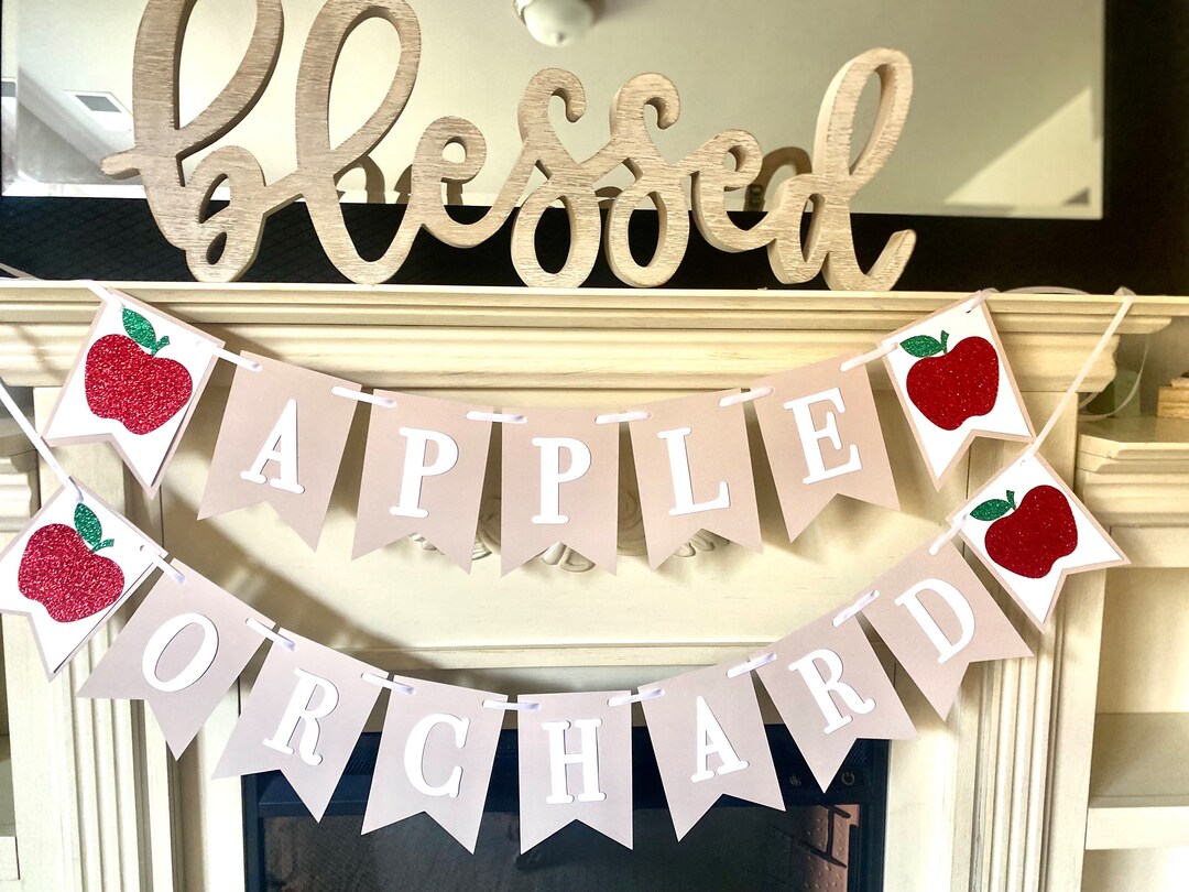 Apple First Birthday Banner ,apple Birthday Decorations.apple of My Eye ...