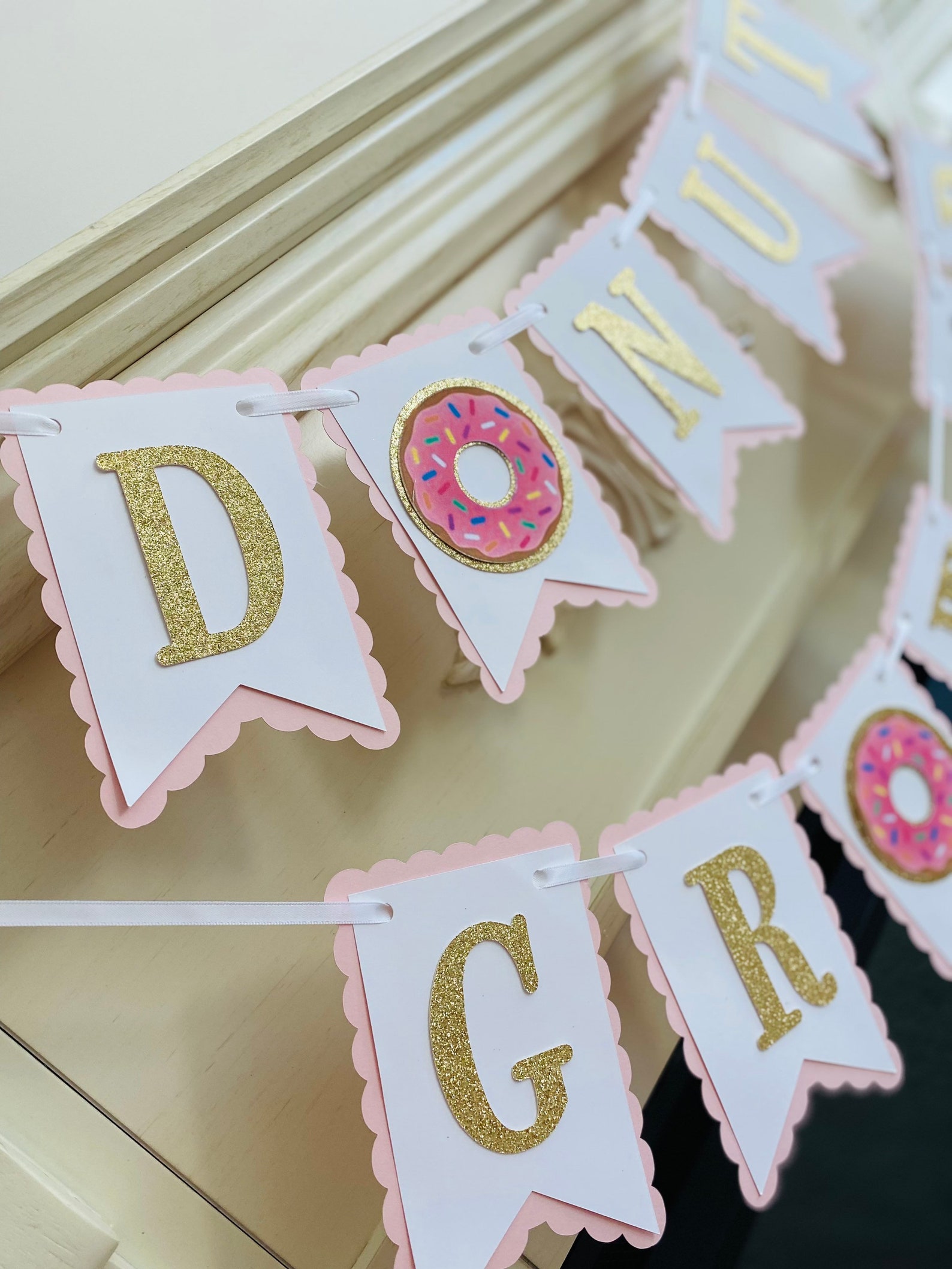Donut Grow Up Donut Birthday Banner Donut First Birthday - Etsy