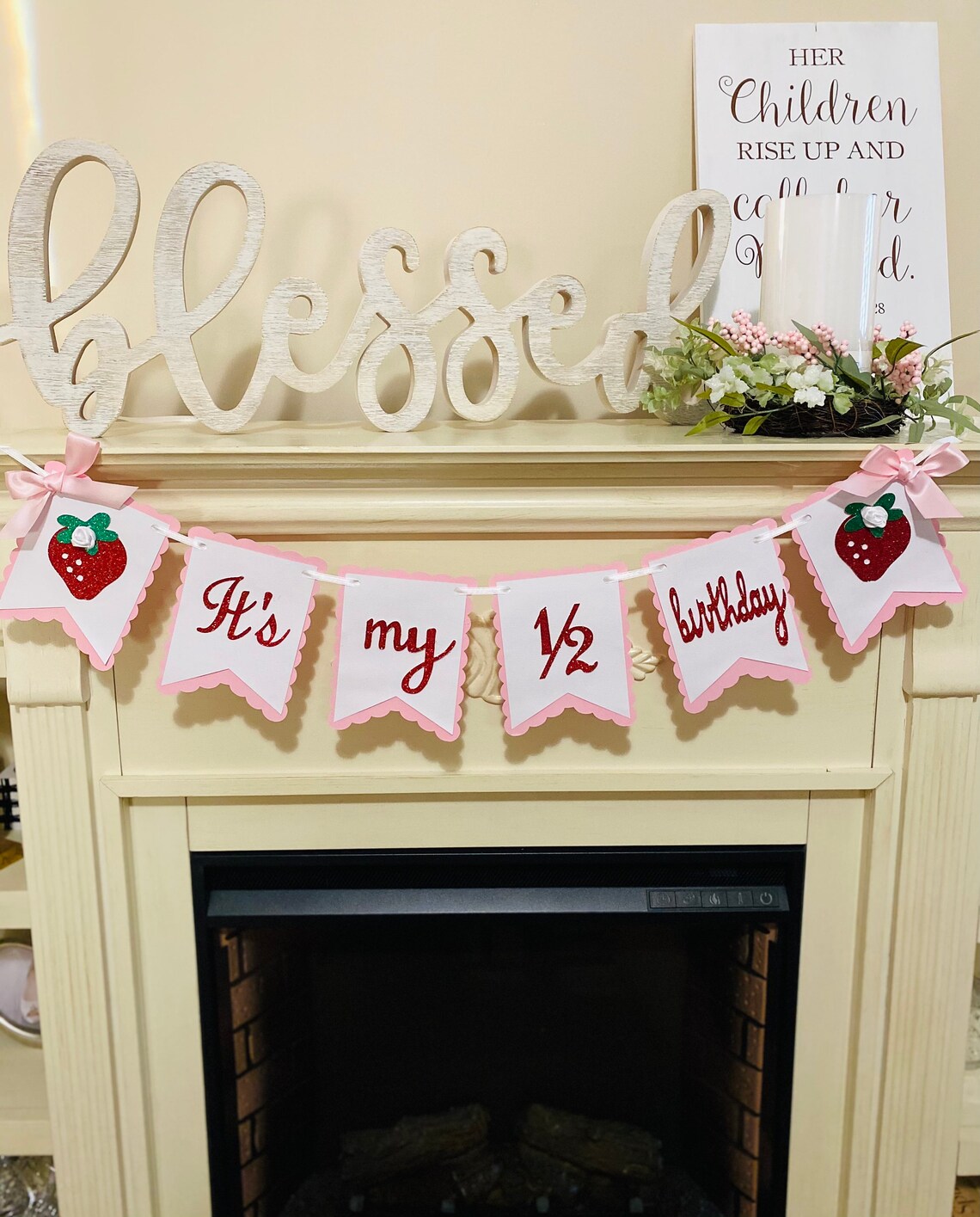 Strawberry Birthday Decorations Strawberry Birthday Banner . - Etsy