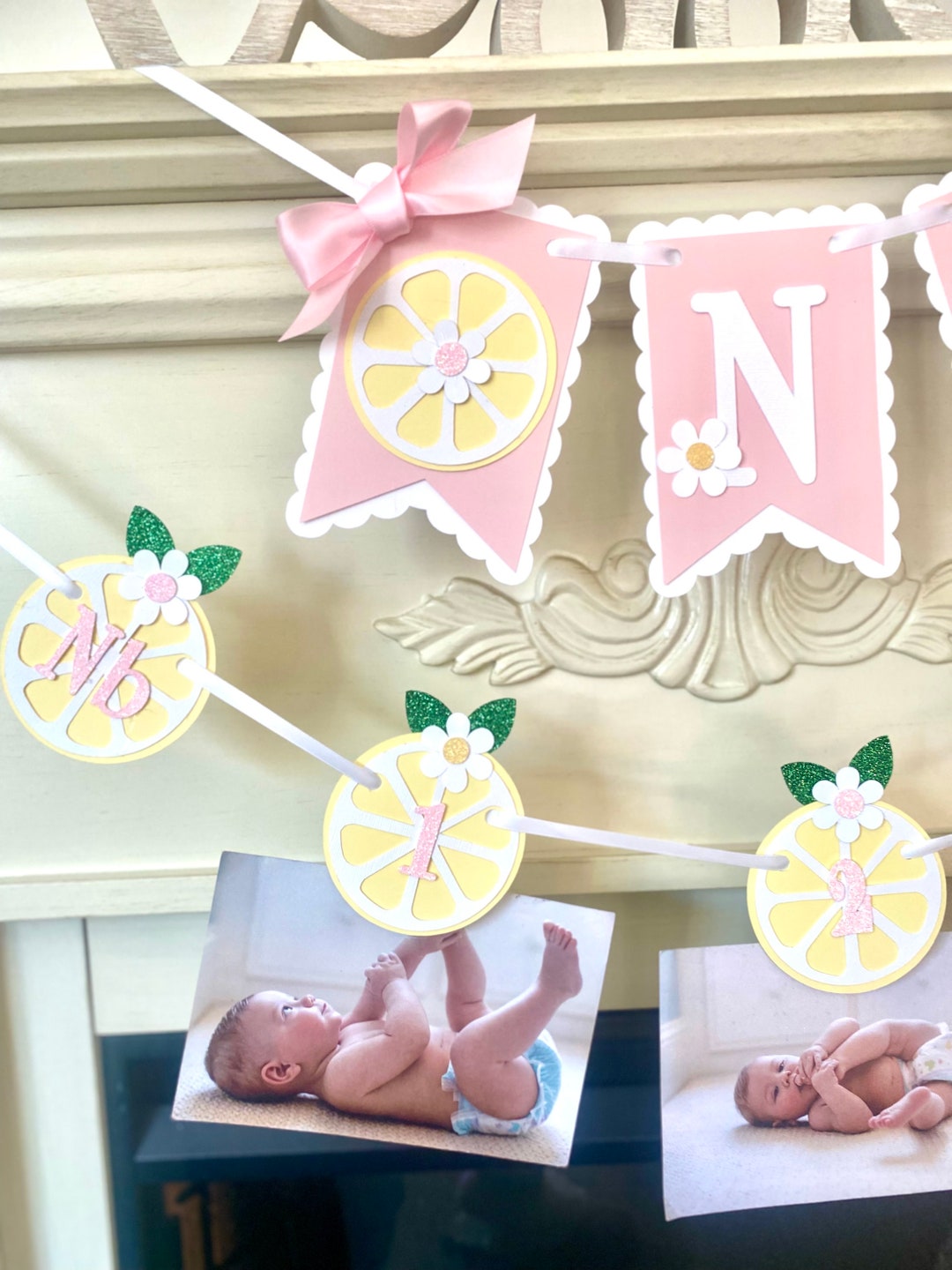 Lemon 12 Month Photo Banner, Lemonade High Chair Banner, Lemonade ...