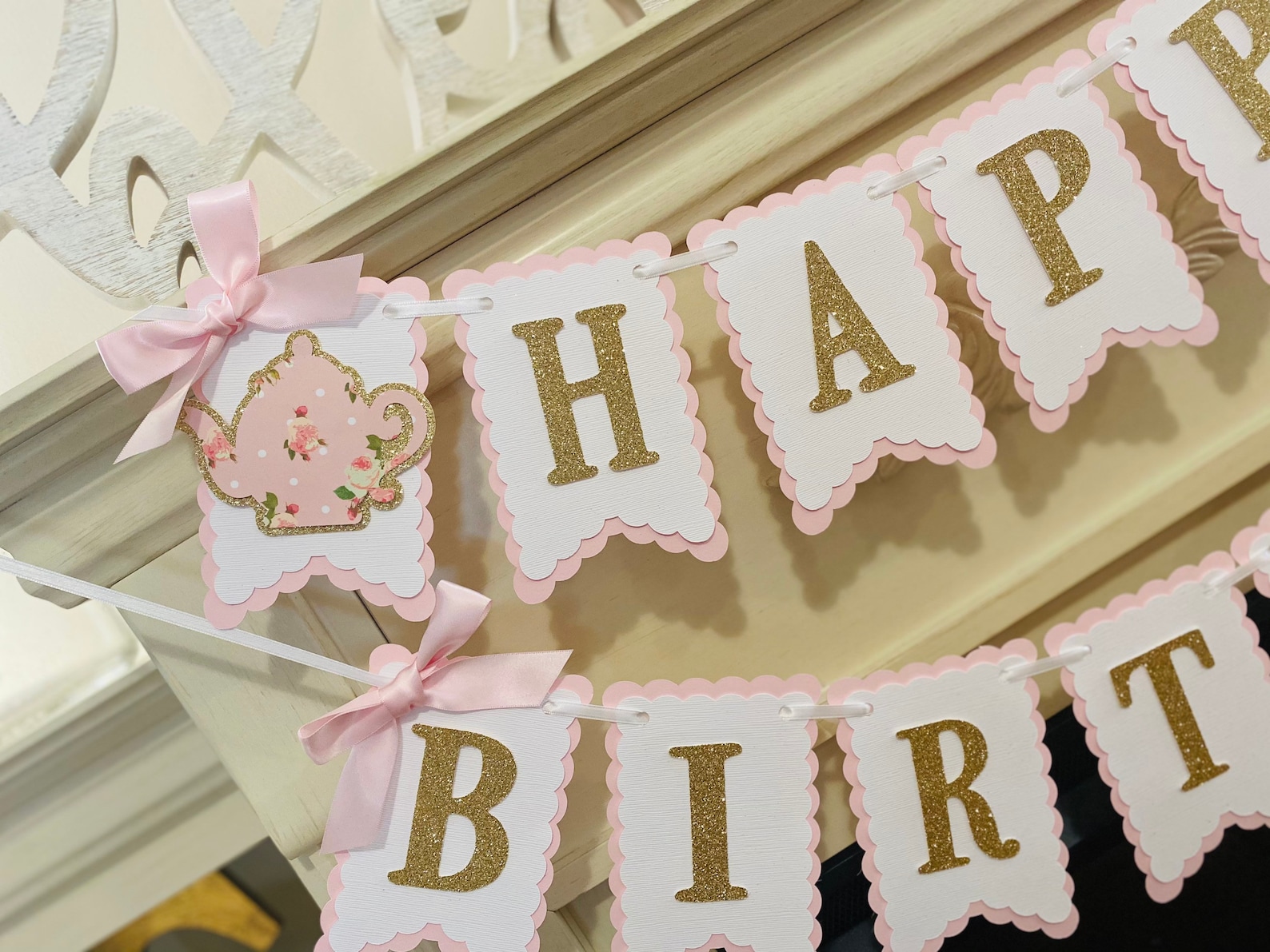 Tea Party Birthday Banner Tea for Two tea Pot Banner - Etsy